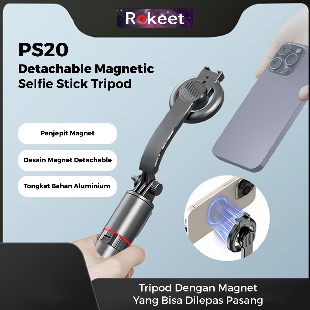Jual Rokeet Tongsis Bluetooth Selfie Stick Tripod Magnetic Magsafe ...