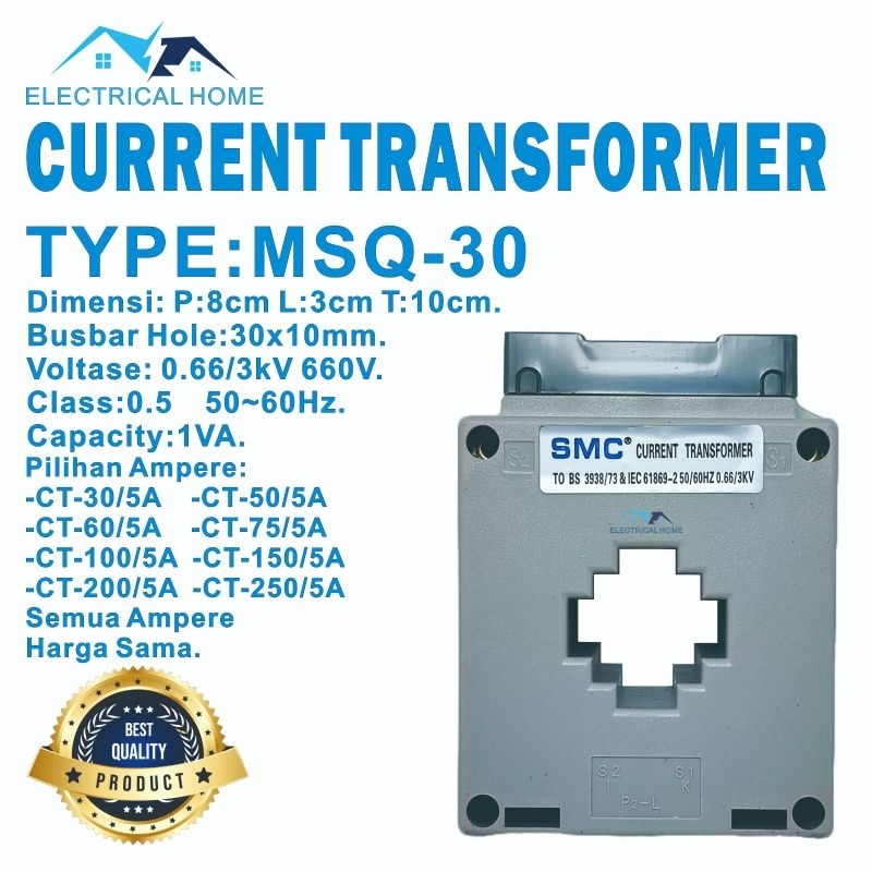 Jual Current transformer CT SMC MSQ-30 CT-30/5A - CT-250/5A | Shopee Indonesia