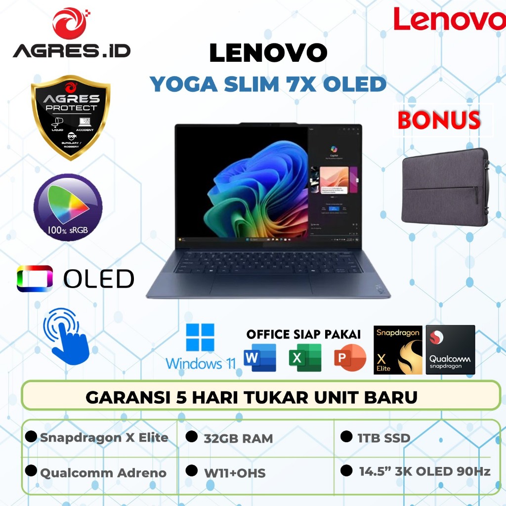 Jual Laptop Lenovo Yoga Slim 7x 14 Touch Oled Snapdragon X Elite 32GB ...