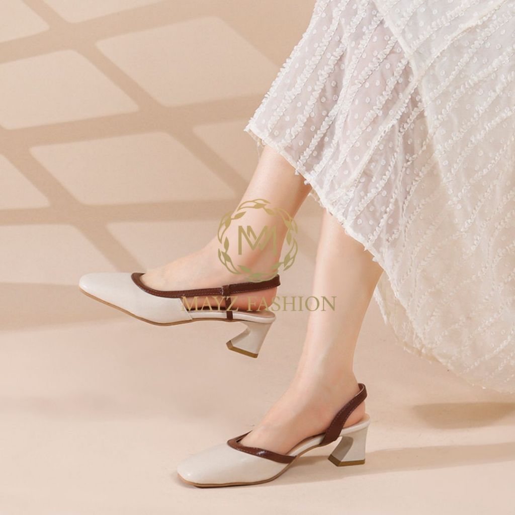 Jual Heels Kerja Kantor Wanita Sepatu Hak Slingback 7701 | Shopee Indonesia