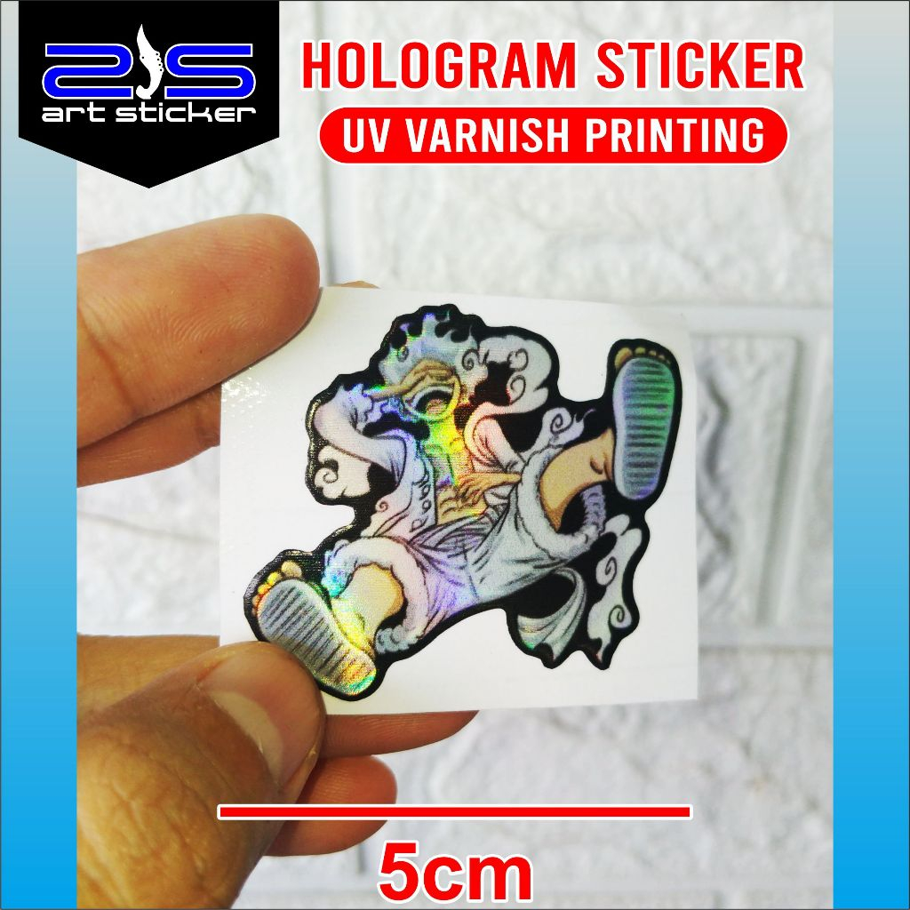 Jual 5cm Sticker Hologram Anime One Piece Luffy Gear 5 UV Varnish ...