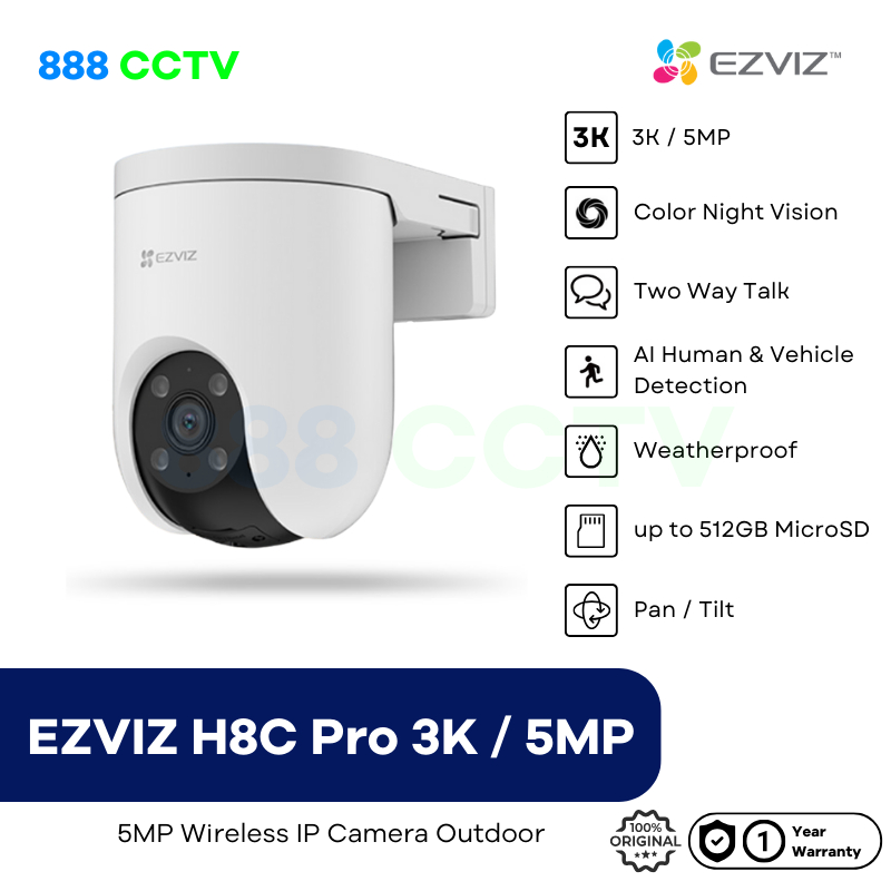 Jual EZVIZ H8C Pro 3K 5MP Smart CCTV Wifi Camera Outdoor Pan/Tilt ...