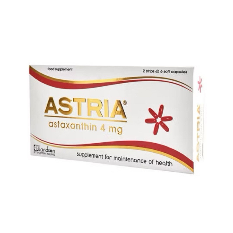 Jual ASTRIA ASTAXANTHIN 4 MG BOX (1 BOX : 2 STRIP : 12 KAPSUL LUNAK ...
