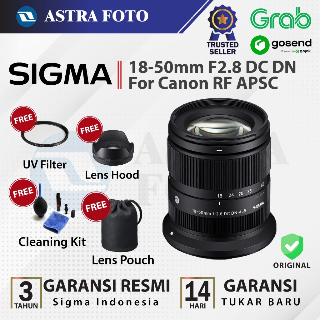 Jual Sigma 18-50mm F2.8 DC DN Contemporary Lensa for Canon RF APSC Sigma 18-50 mm F/2.8 GARANSI ...