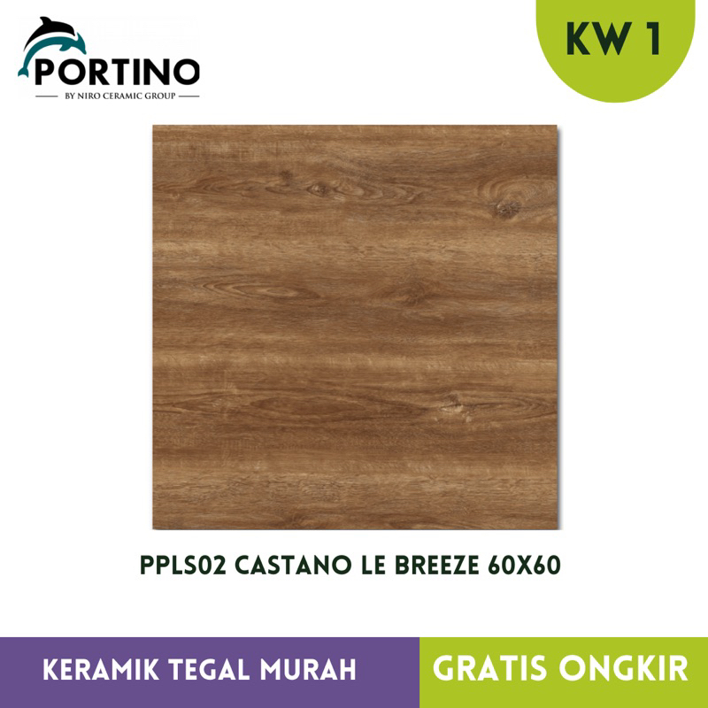 Jual Granit motif kayu Glossy 60x60 Portino PPLS02 Castano Le Breeze KW1 GLAZE POLISHED - Tegal ...