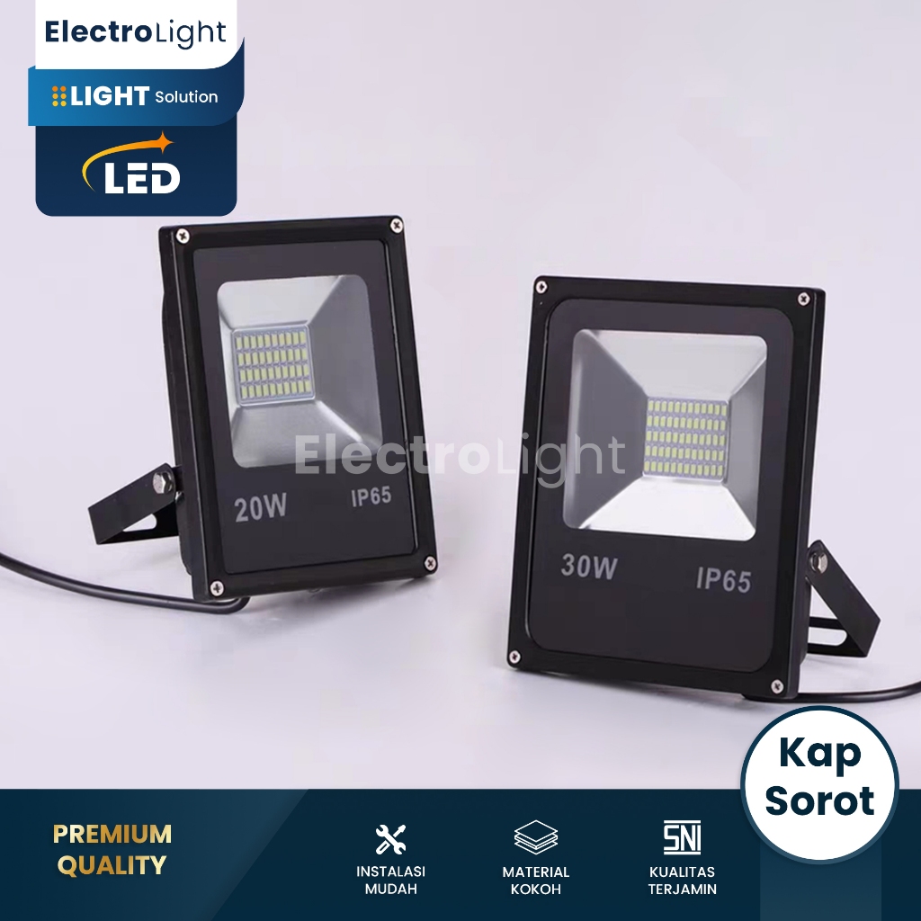 Jual Lampu sorot kap LED floodlight IP66 aluminium 10watt 20watt 30watt 50watt 100watt RGB ...