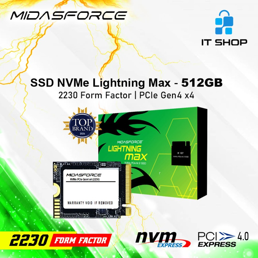 Jual Midasforce SSD NVMe PCIe Gen 4 Lightning Max 2230 - 512GB | Shopee ...