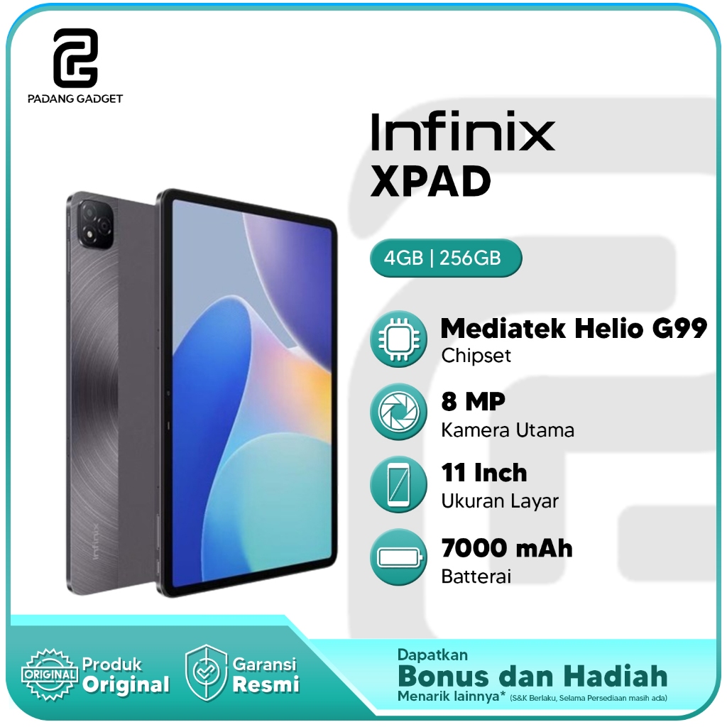 Jual Infinix XPad 4+4/256GB LTE + Flip Cover Tablet Pad Murah Original Garansi Resmi | Shopee ...
