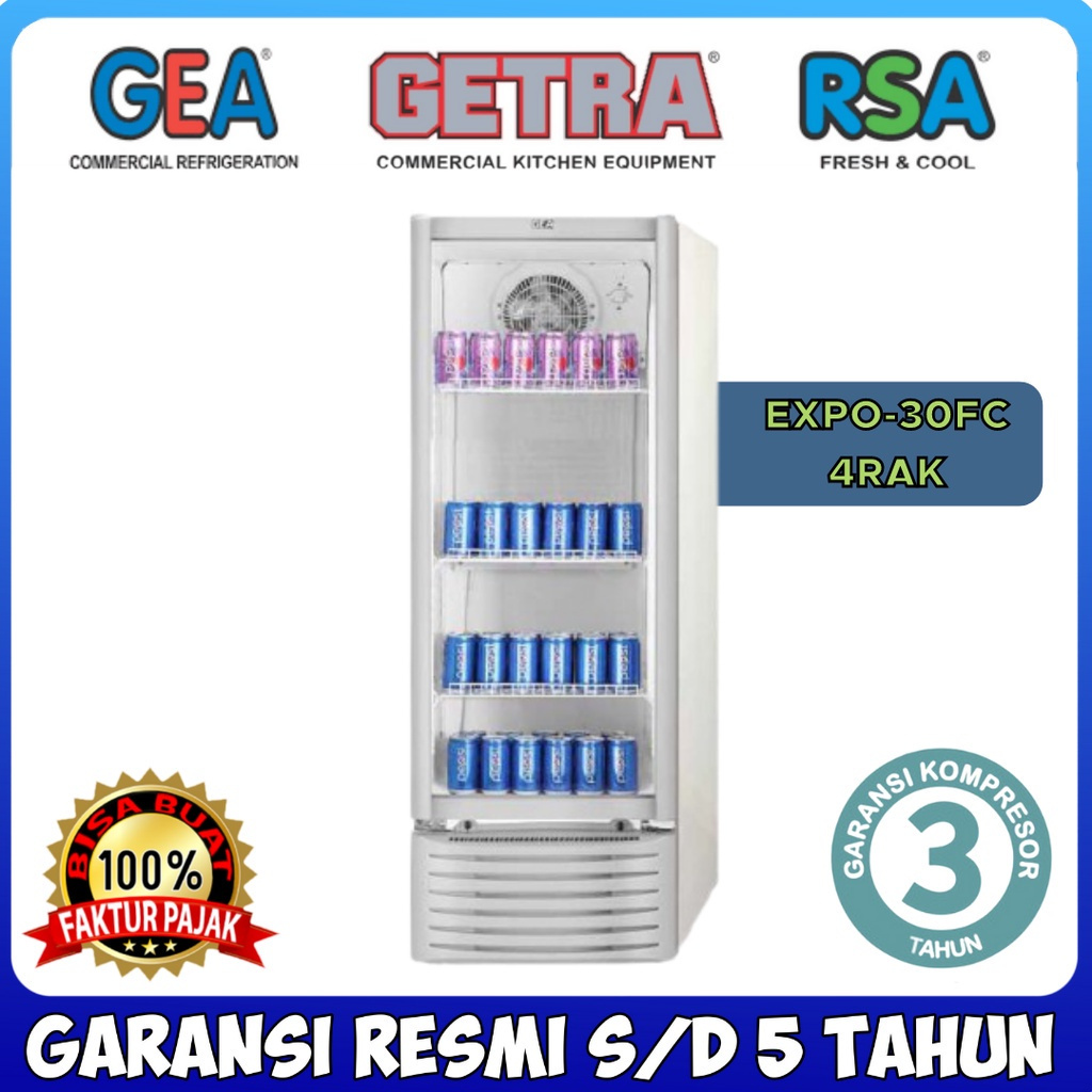 Jual GEA EXPO-30FC Showcase Cooler Lemari Pendingin Minuman 4 Rak 222 ...