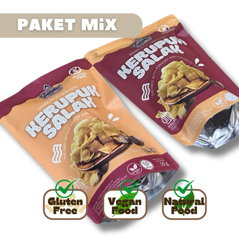 Jual SALAKU Paket Kerupuk Salak Varian Mix Pedas dan Ori | Shopee Indonesia