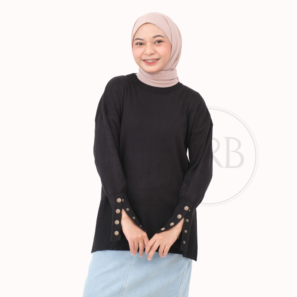 Jual KRB Blouse Inara Kancing Aktif Outer Sweater Rajut Atasan Wanita ...