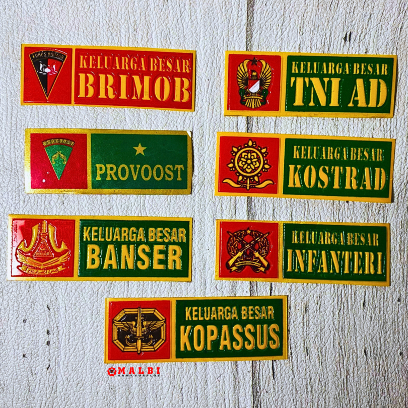 Jual Sticker Plat Motor TNI AD Timbul Embos Kecil BRIMOB INFANTERI ...