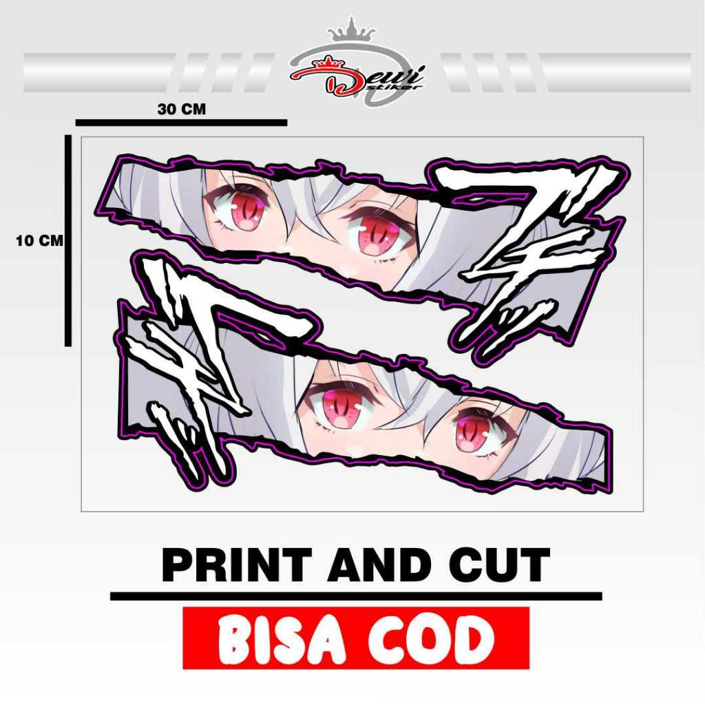 Jual stiker print cut / motif cartoon / anime / wibu / stker motif ...