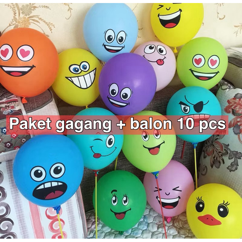 Jual paket balon latex emoji/karakter emoticon | Shopee Indonesia