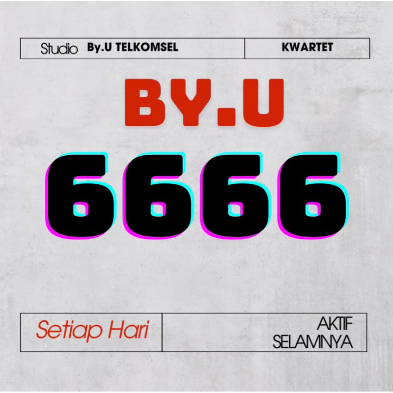 Jual Nomor cantik byU Kwartet 6666 | Shopee Indonesia