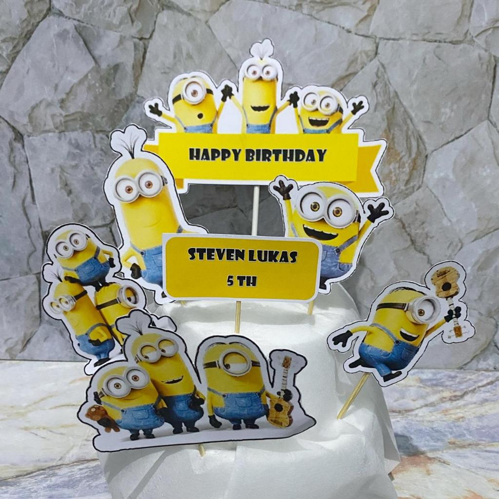 Jual Topper Ulang Tahun Minion / Topper Cake Minion | Shopee Indonesia