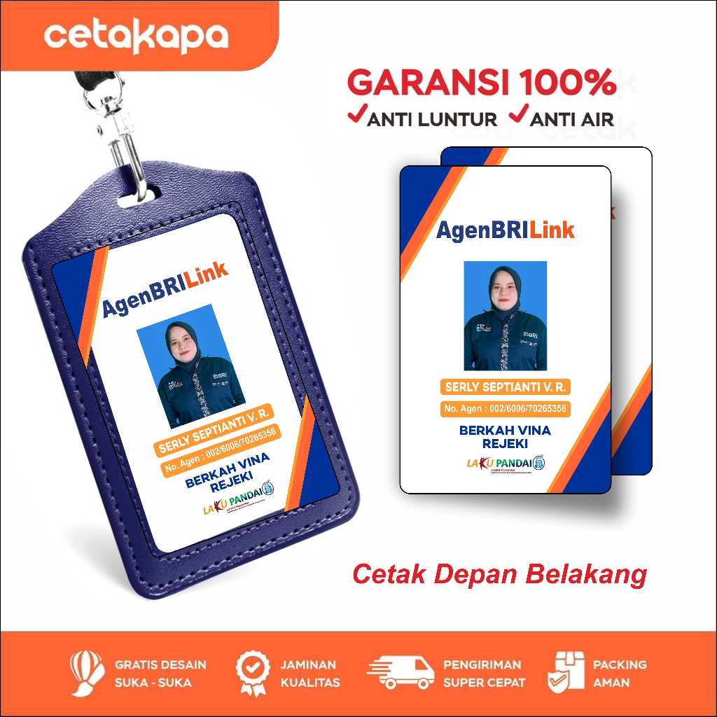Jual CETAK ID CARD AGEN BRI LINK CUSTOM | Shopee Indonesia