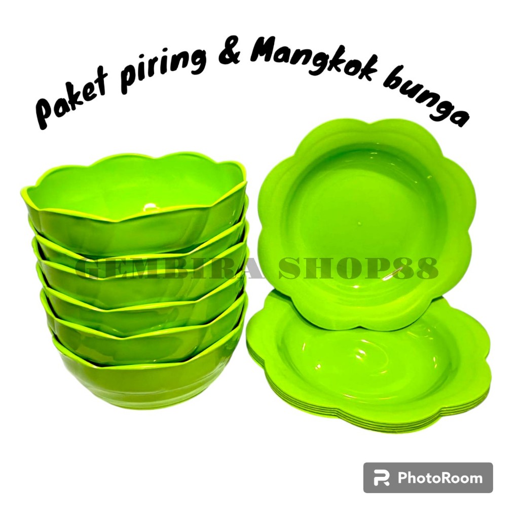 Jual PAKET BUNGA PIRING DAN MANGKOK PLASTIK | Shopee Indonesia