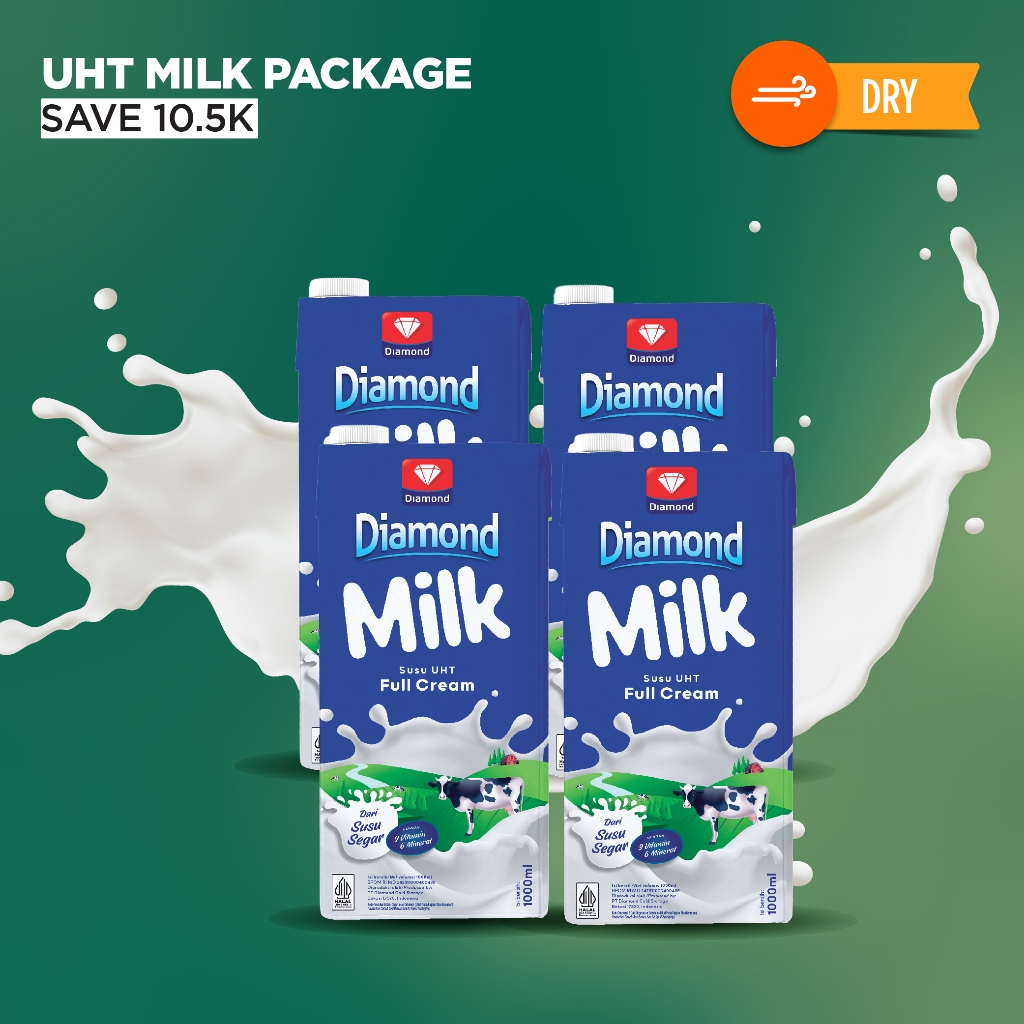 Jual PROMO DIAMOND UHT MILK FULL CREAM 1 LT | Shopee Indonesia