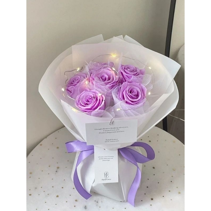 Jual Buket minimalis/ Bouquet bunga mawar dengan led | Shopee Indonesia