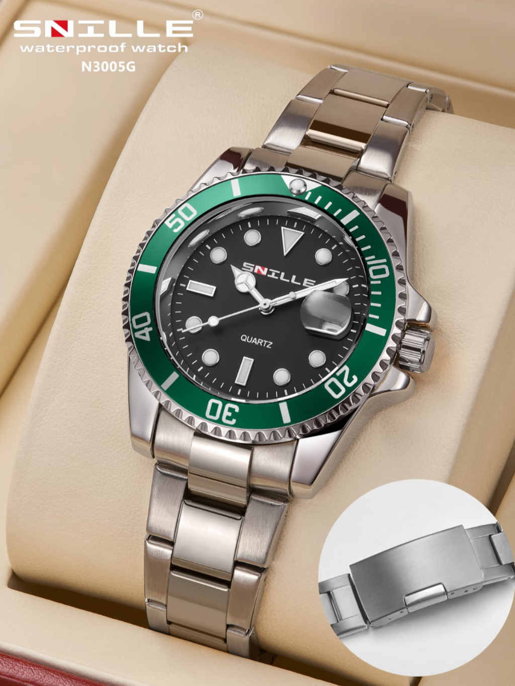 Jual Jam Tangan Pria SNILLE GMT Watch Original N3005 water resist tahan ...