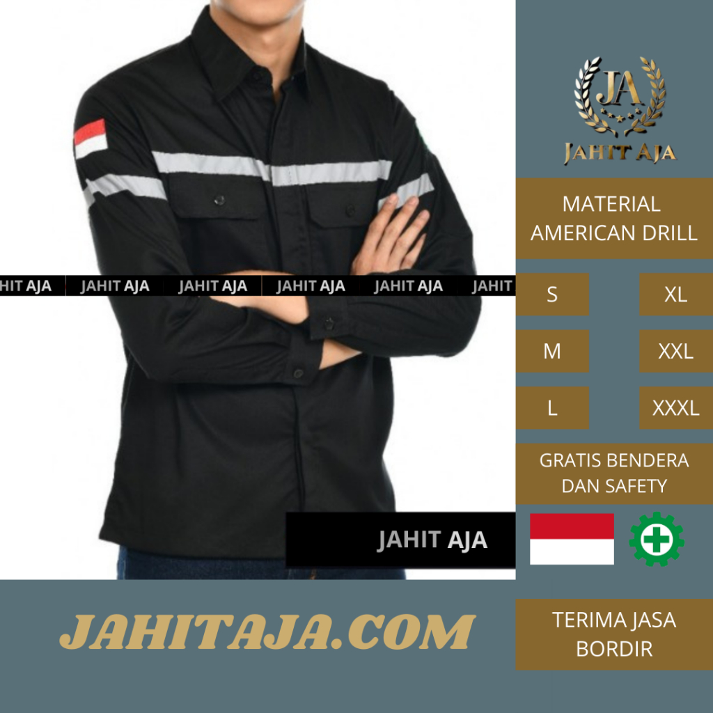 Jual Baju Wearpack Hitam Kemeja Safety Army Kerja Lapangan Seragam ...