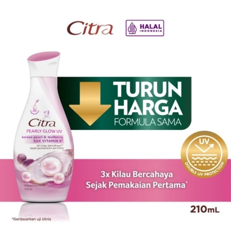 Jual citra hand body lotion pearly white uv 210ML | Shopee Indonesia