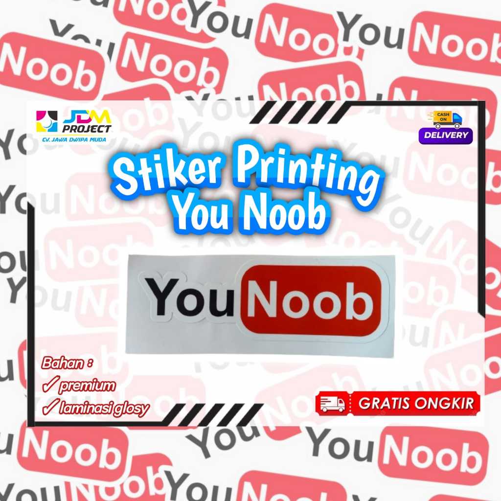 Jual JDM Project - sticker printing YOU NOOB laminasi cutting | Shopee ...