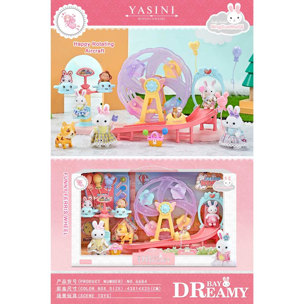Jual Dreamy Bay Cute Rabbit Fun Ferris Wheel Set Mainan Edukasi Rumah ...