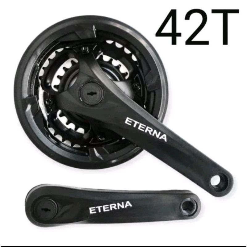 Jual Crank Eterna EN C342 Triple 42-34-24T Arm 170 3 speed dan 48-38-28T Arm 170 3 speed MTB ...