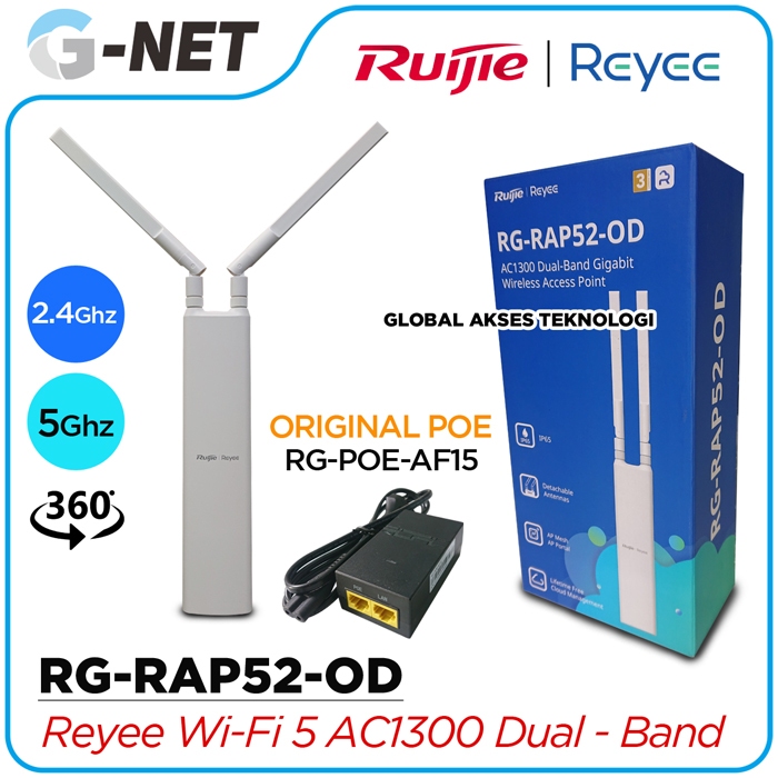 Jual Ruijie RG RAP52 OD Reyee wifi 5 AC1300 dual band wirelles access point plus Original Poe ...
