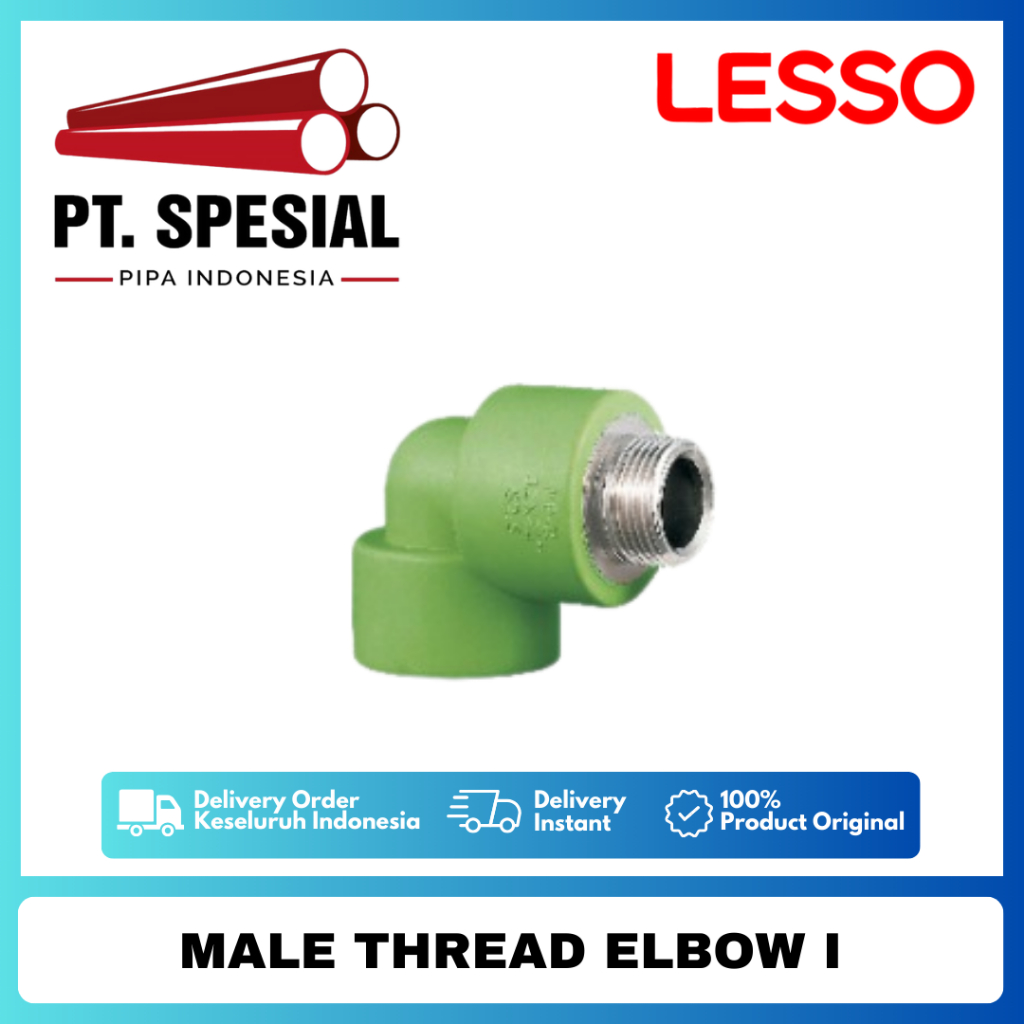 Jual Knee Drat Luar PPR Lesso DN25 × 3/4" / KDL PPR Lesso / Male Thread Elbow I PPR - 05 ...