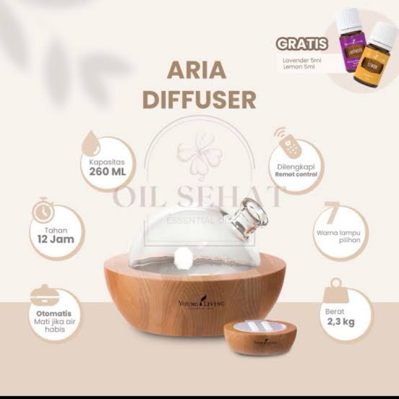 Jual ARIA DIFFUSER TIPE BARU HUMIDIFIER DIFFUSER FREE ESSENTIAL OIL ...