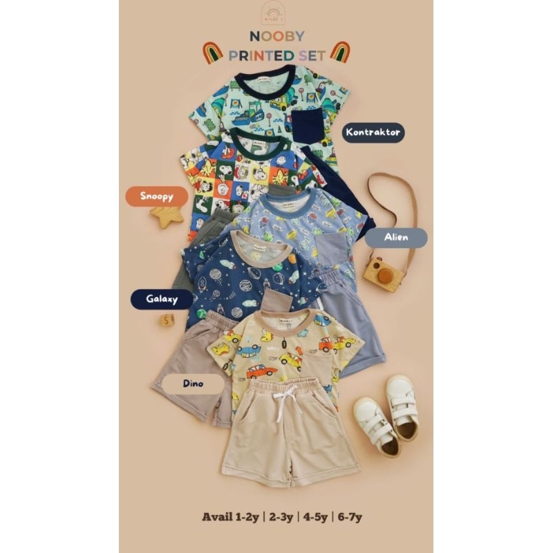 Jual nooby printed set (baju anak unisex) | Shopee Indonesia