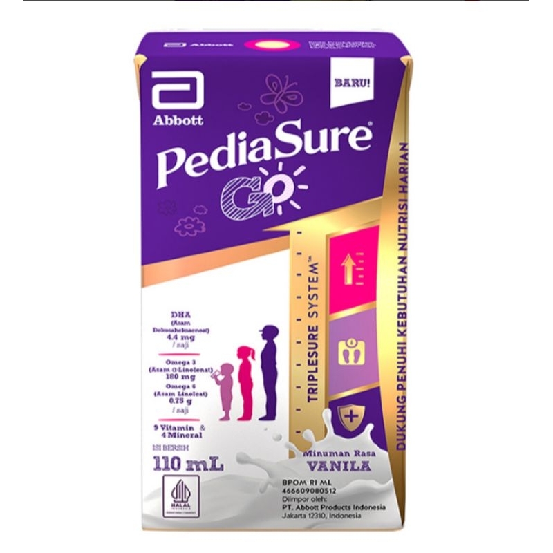 Jual Pediasure Go Susu UHT cair rasa Vanila 110 ml siap minum | Shopee ...