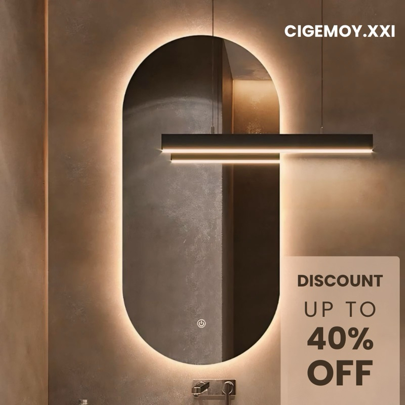 Jual Cermin LED Oval Kapsul Dinding Aesthetic [GARANSI 100%] Free ...