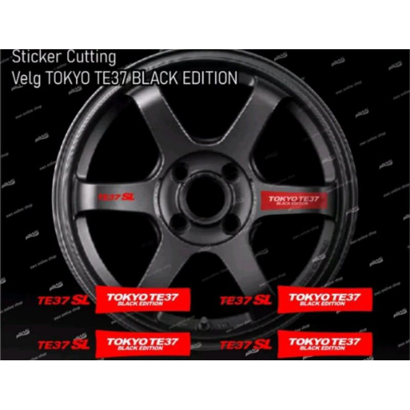Jual Sticker velg TOKYO TE37 BLACK EDITION | Shopee Indonesia