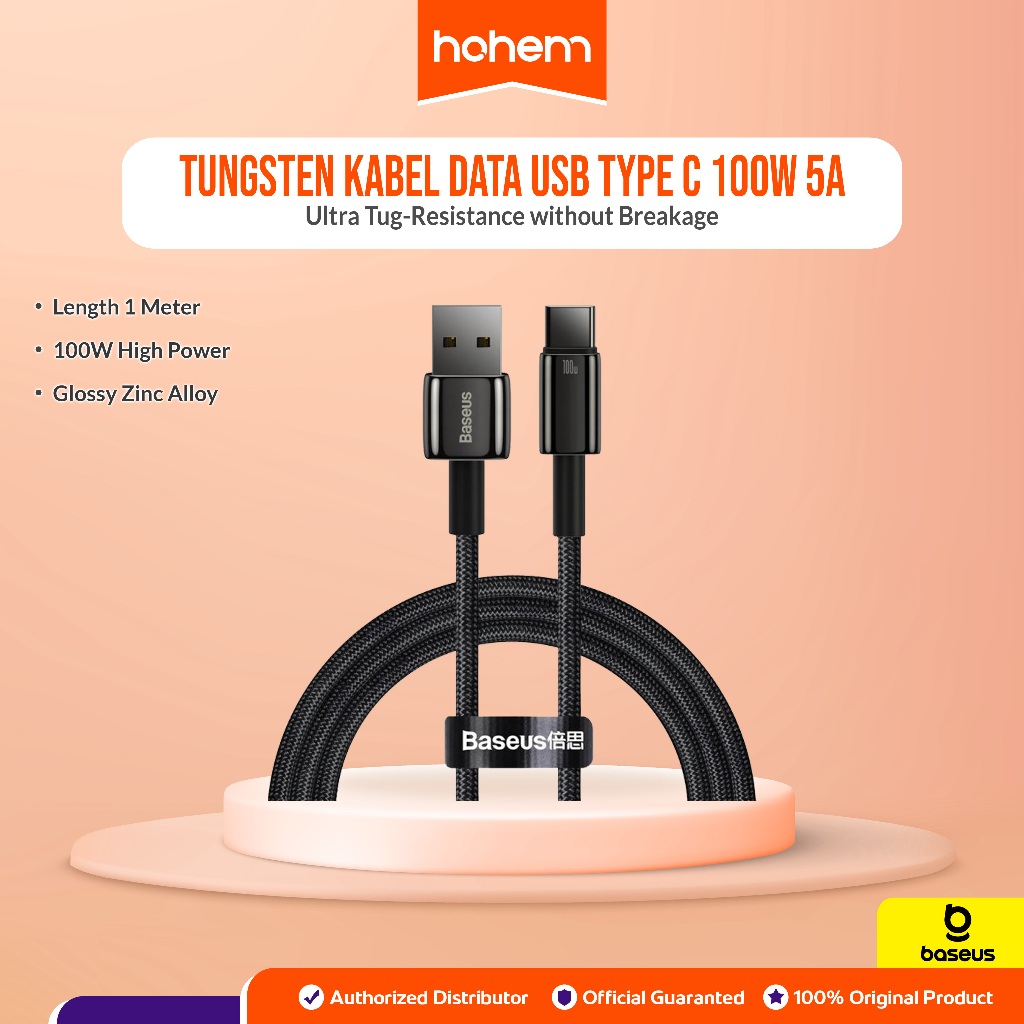 Jual Baseus Original Tungsten Kabel Data Usb Type C 100w 6a Fast 6083