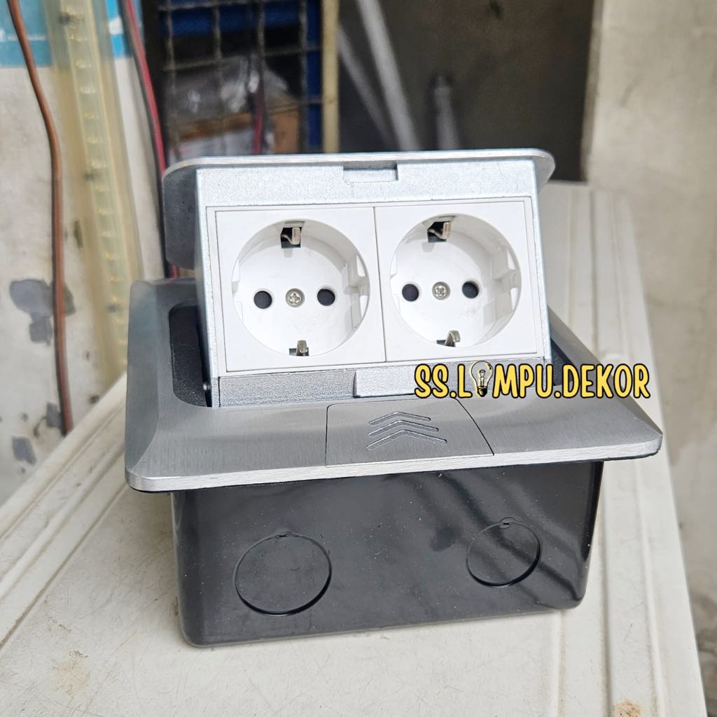 Jual Stop Lantai Double Stainless colokan stopkontak tanam lantai ...