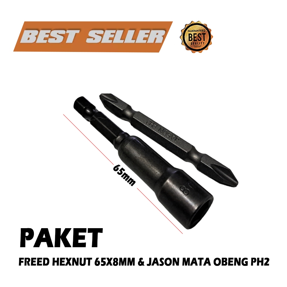 Jual Paket 2Pc JASON Mata Bor Obeng Gipsum Sekrup + PH2 x 65mm - FREED ...