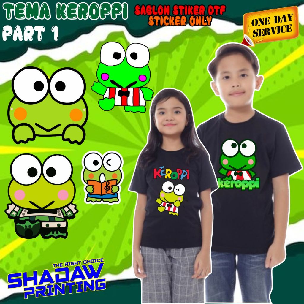 Jual Sticker Koas Sticker Baju Tema KEROPPI part 1 Sticker DTF Sticker ...
