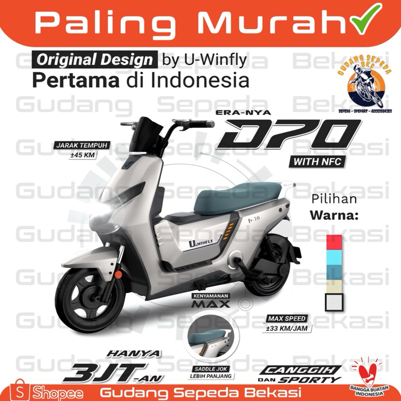 Jual TERLARISSS!!! SEPEDA LISTRIK EBIKE UWINFLY D60 ADV / D60 / D65 / D70 / D75 / KUTA EV 01 ...