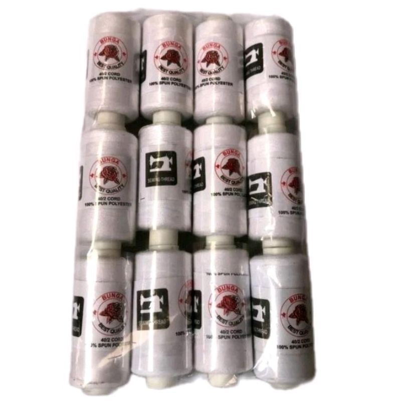 Jual BENANG JAHIT PUTIH BERSIH 1LUSIN 500YARD | Shopee Indonesia