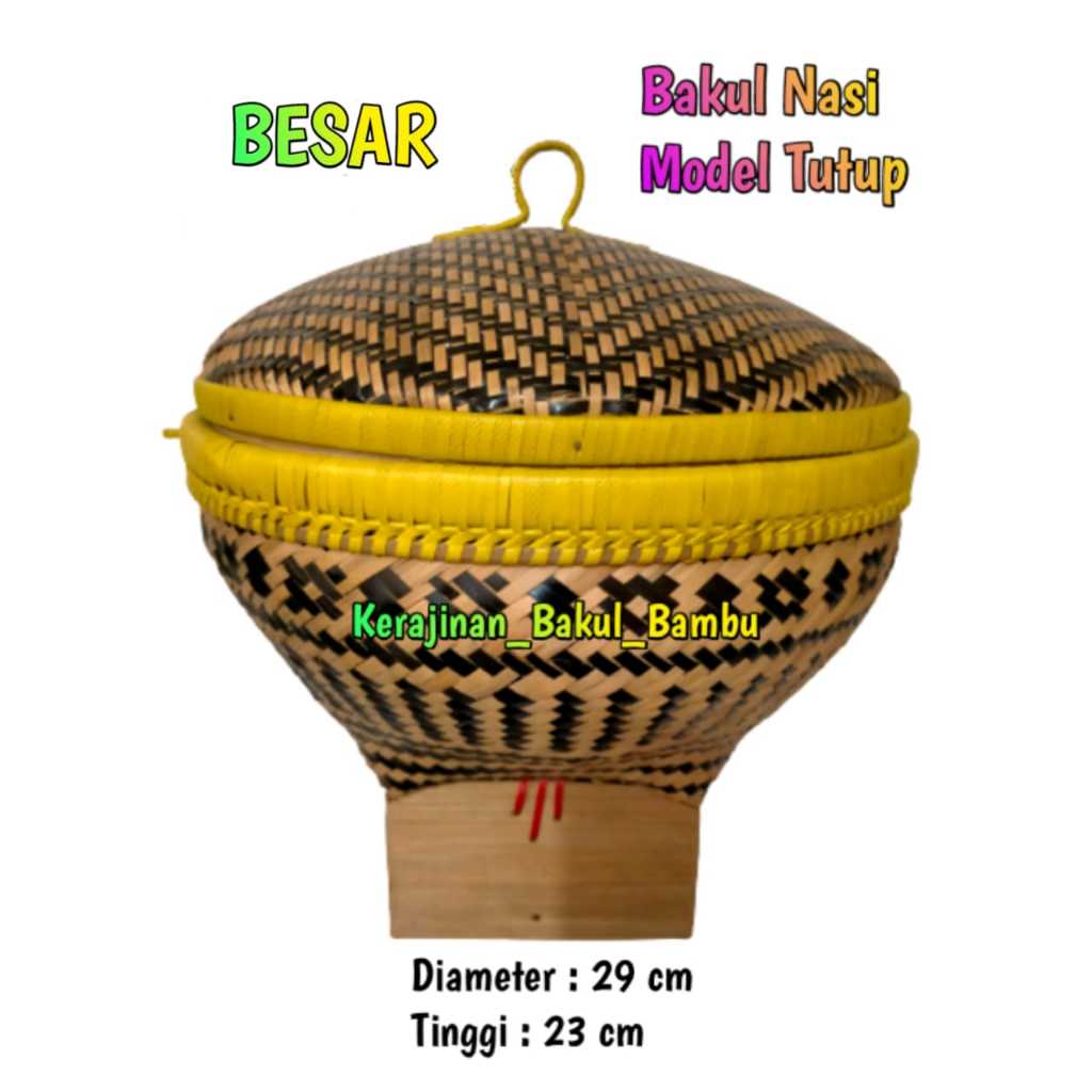 Jual Bakul bambu atau Bakul nasi atau Boboko model tutup Ukuran BESAR ...