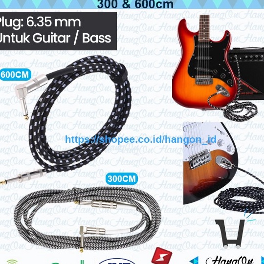 Jual TERUPDATE Kabel Jack Gitar Bass Electric Braided Cable Guitar ...