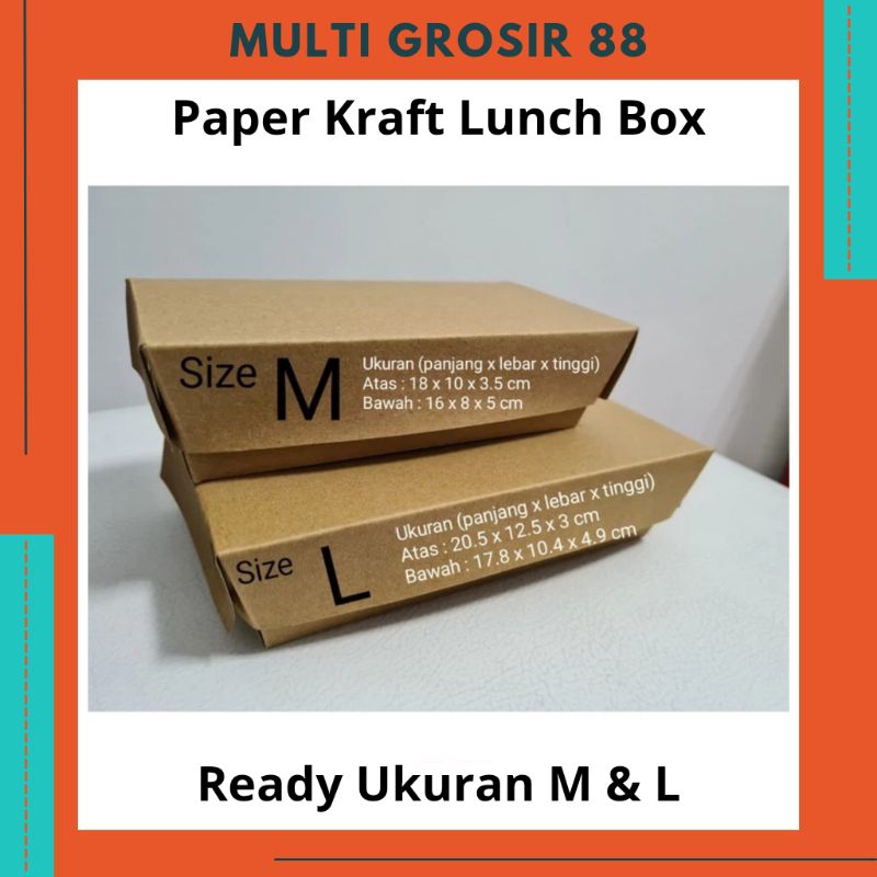 Jual MG88 (Ecer 1 Pcs) Paper Lunch Box Kekinian Kotak Makanan Kotak ...