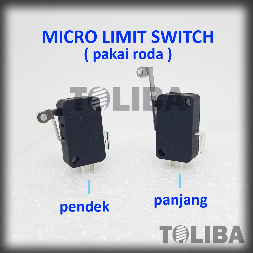 Jual micro limit switch + plat pendek roda/ saklar limit + plat panjang roda / mikro saklar roda ...