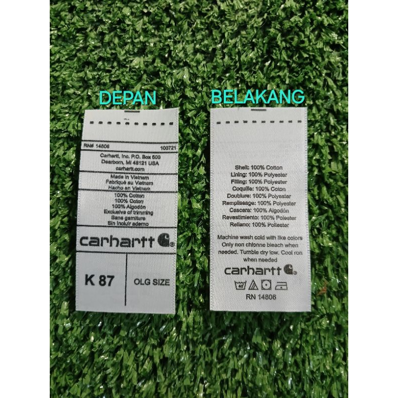Jual CARHARTT WASHING LABEL TAG MADE IN VIETNAM LABEL KE 1. CO 1X ISI ...