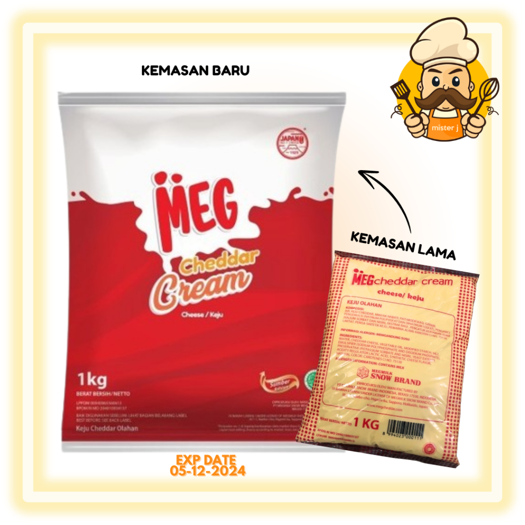Jual MEG Cheddar Cream Keju 1 Kg | Meg Cheddar Cream Cheese 1kg | Meg ...