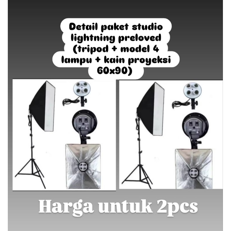 Jual Paket studio photo lightning set preloved isi tripod, proyeksi ...
